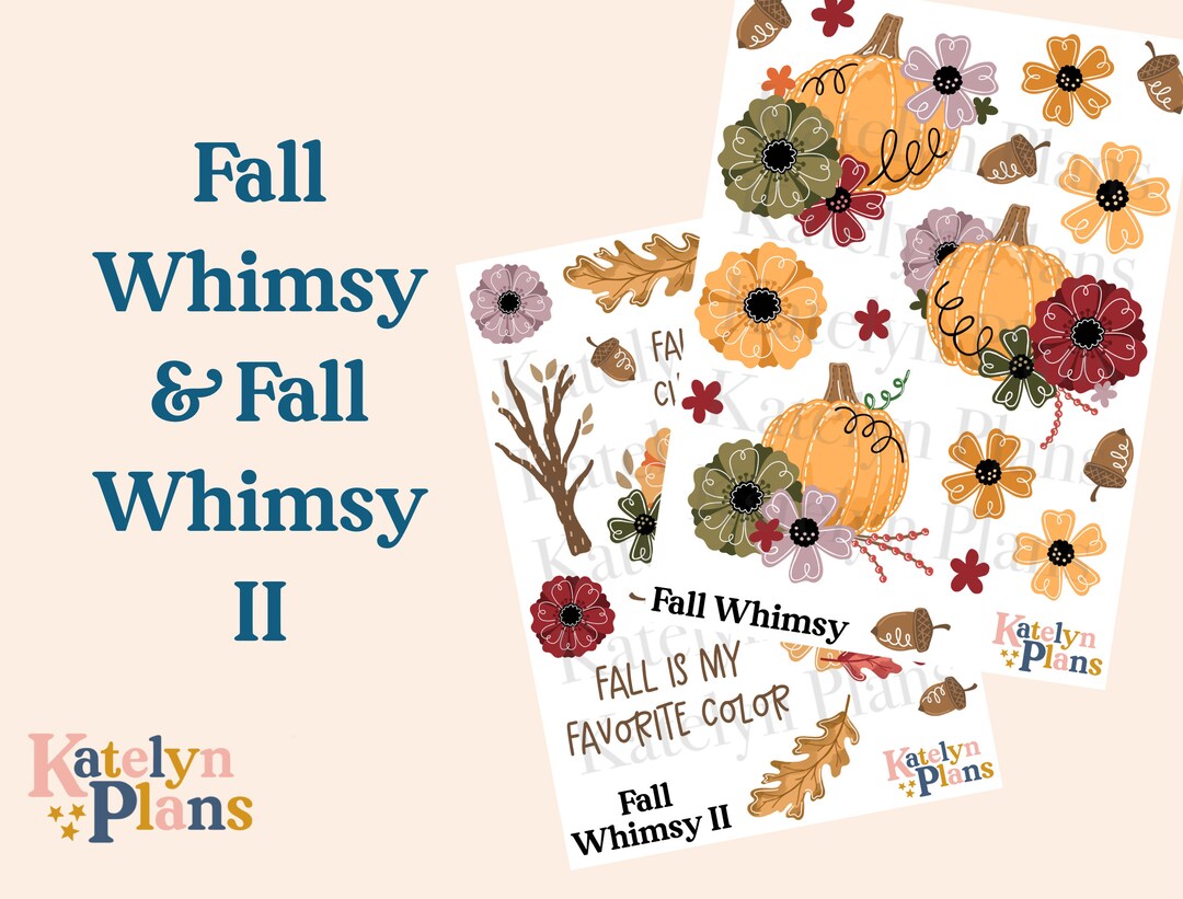 Fall Whimsy I & II Planner Stickers (physical Stickers) 4.75 X 6.5 ...