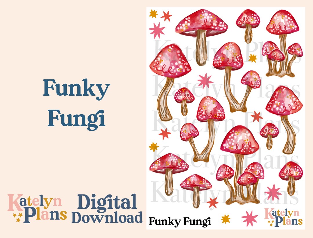 Funky Fungi Printable Planner Stickers (digital Download) - Etsy