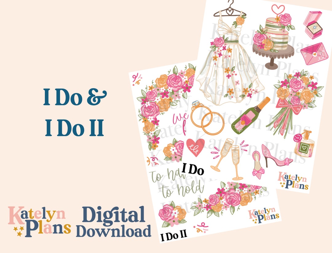 I Do & I Do II Printable Planner Stickers (digital Download) - Etsy