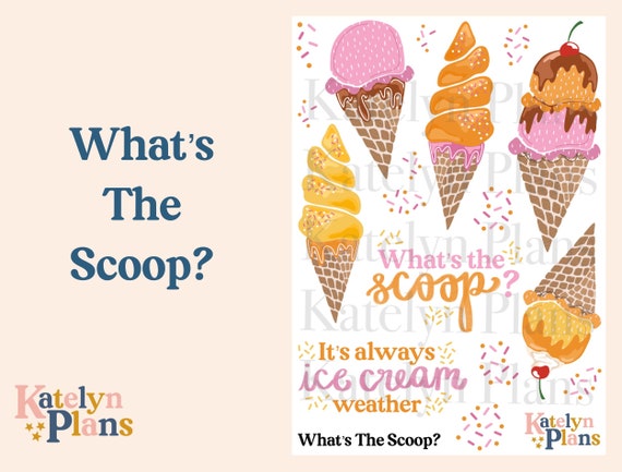 Whats the Scoop Planner Stickers physical Stickers - Etsy