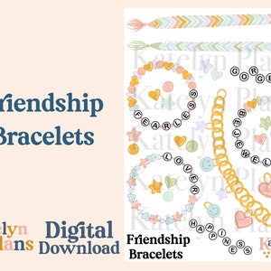 Friendship Bracelets Printable Planner Stickers (digital Download) - Etsy