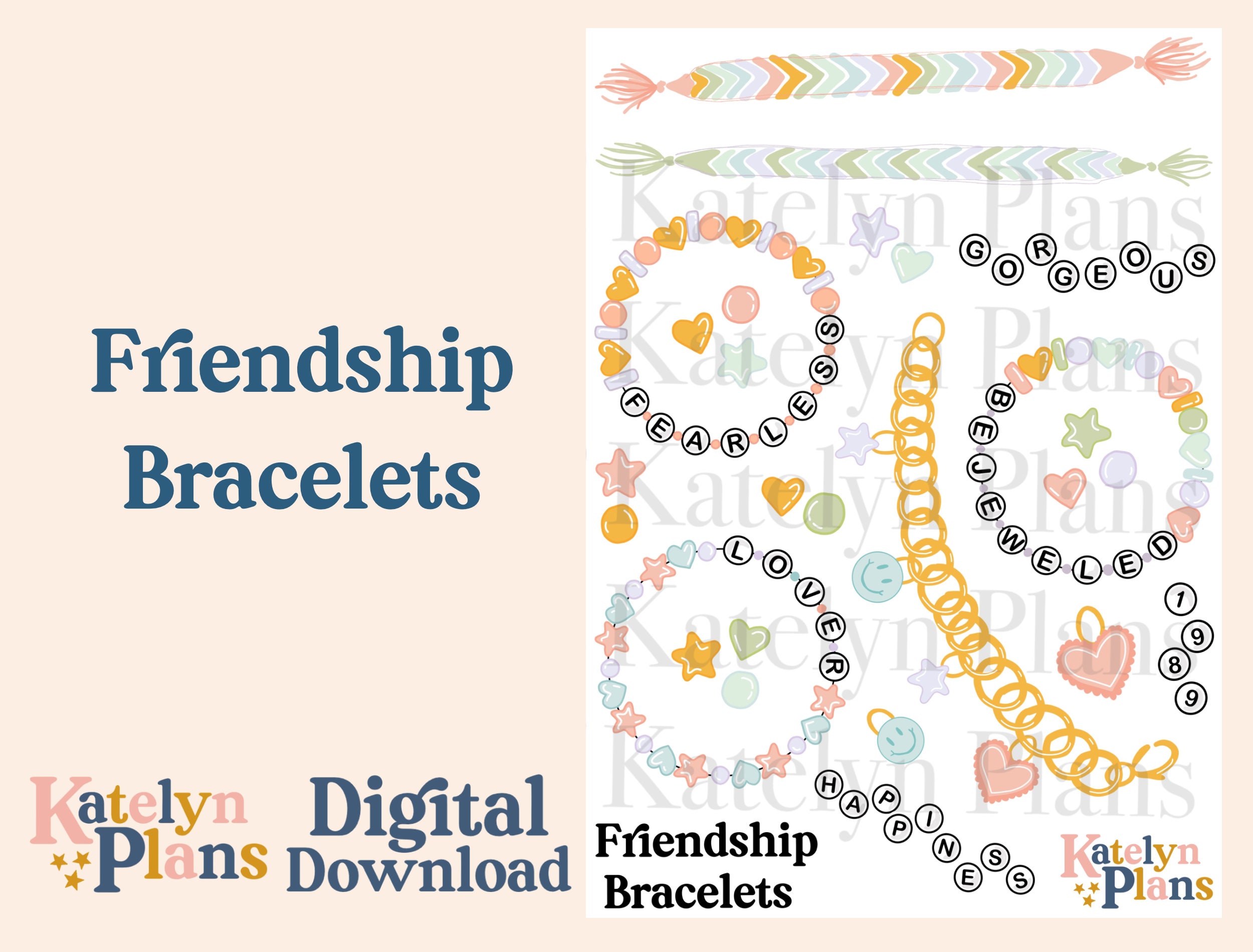 Friendship Bracelets Printable Planner Stickers digital Download - Etsy