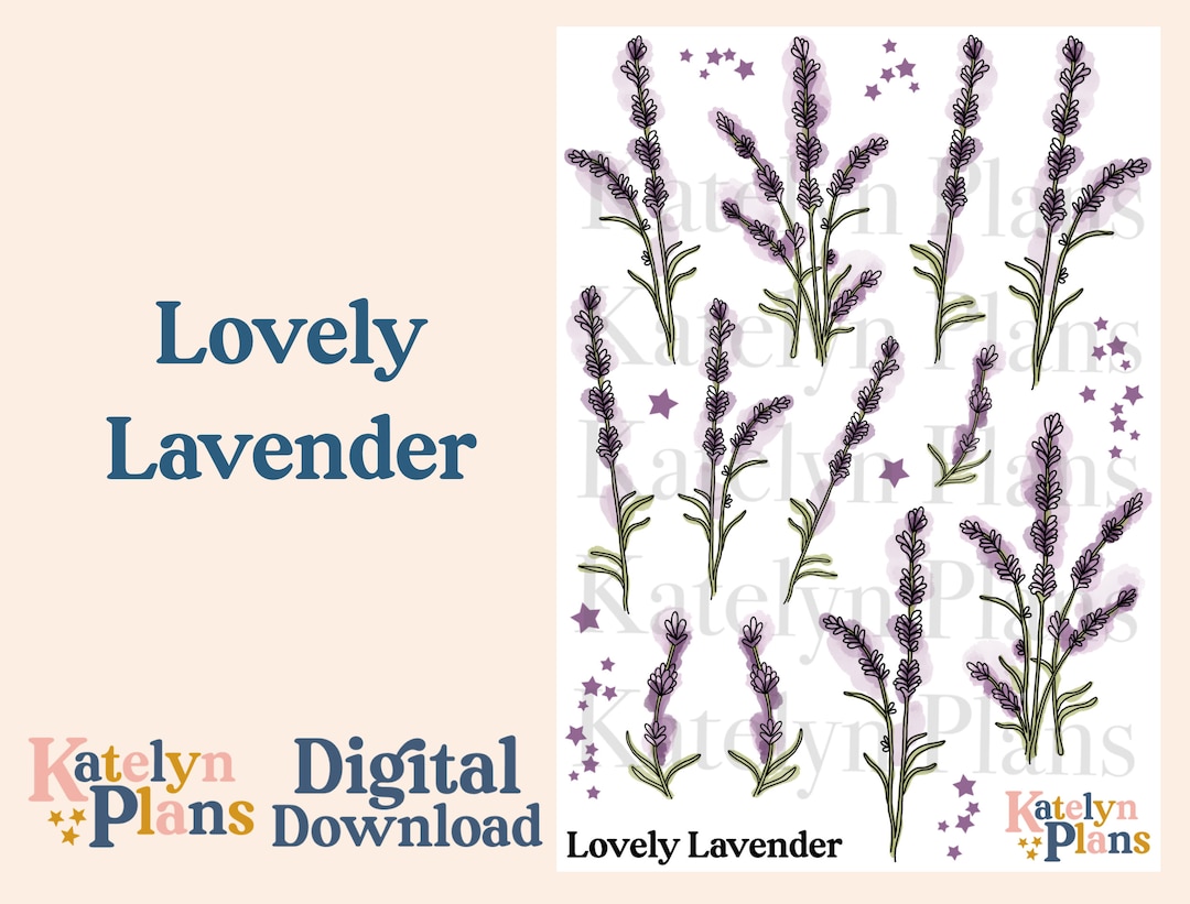 Lovely Lavender Printable Planner Stickers (digital Download) - Etsy