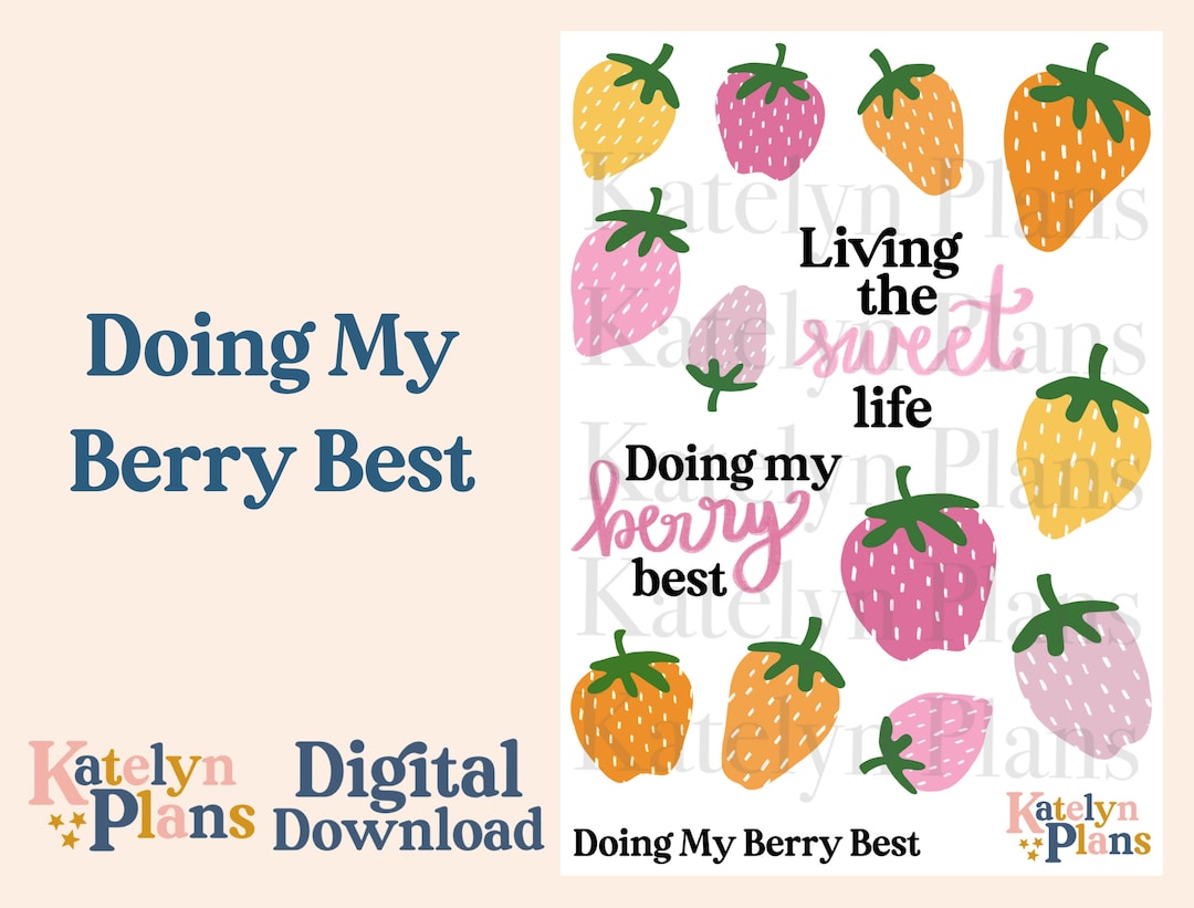 Doing My Berry Best Printable Planner Stickers (digital Download) - Etsy