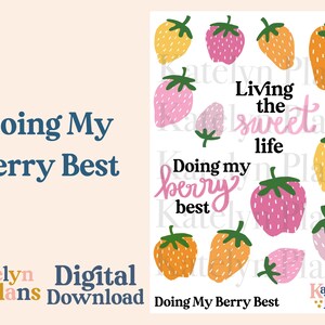 Doing My Berry Best Printable Planner Stickers (digital Download) - Etsy