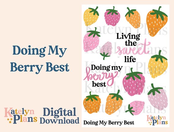 Doing My Berry Best Printable Planner Stickers digital - Etsy