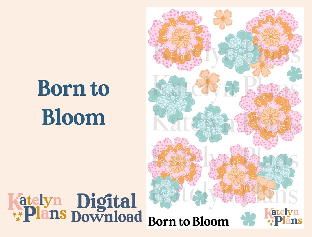 Born to Bloom Printable Planner Stickers (digital Download) - Etsy