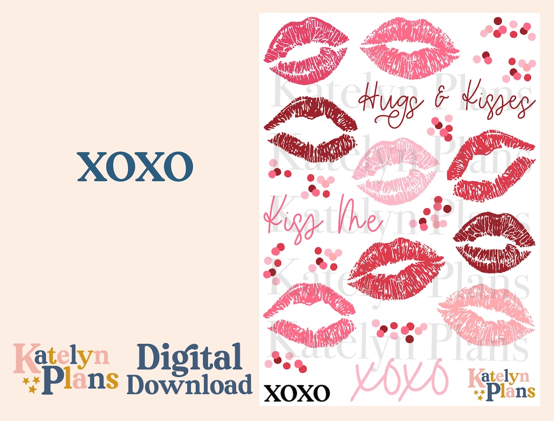 XOXO Printable Planner Stickers (digital Download) - Etsy