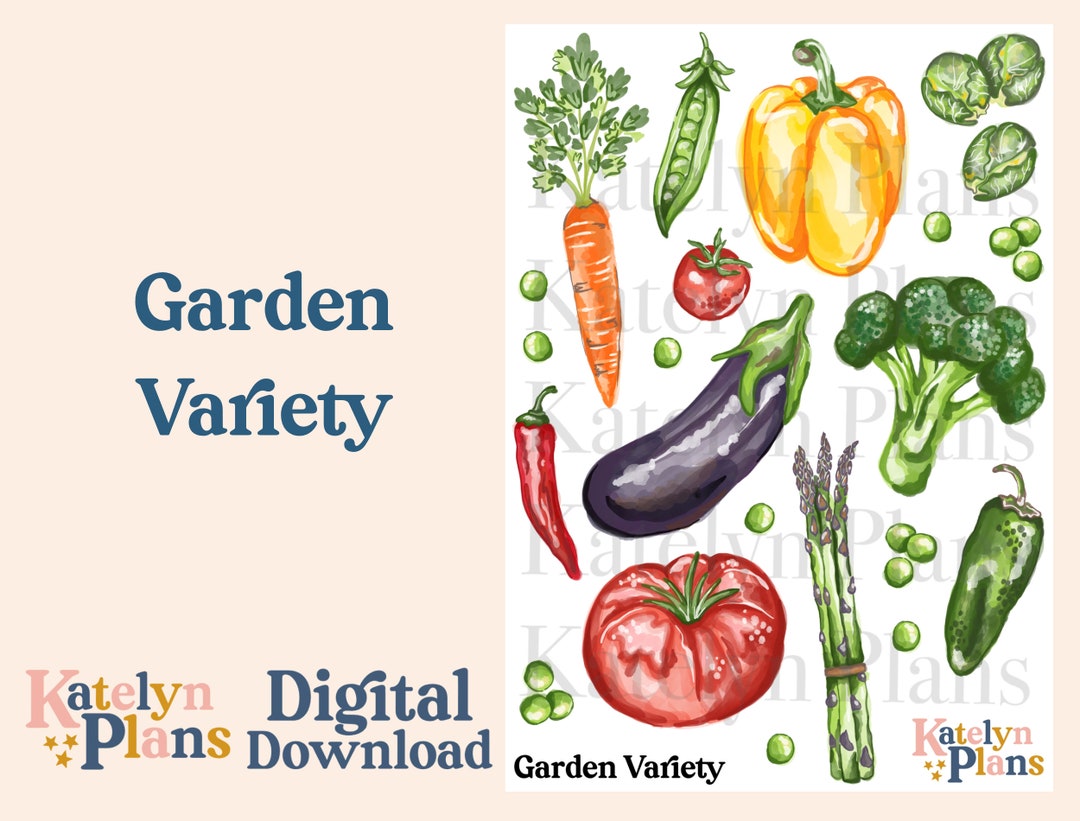 Garden Variety Printable Planner Stickers (digital Download) - Etsy