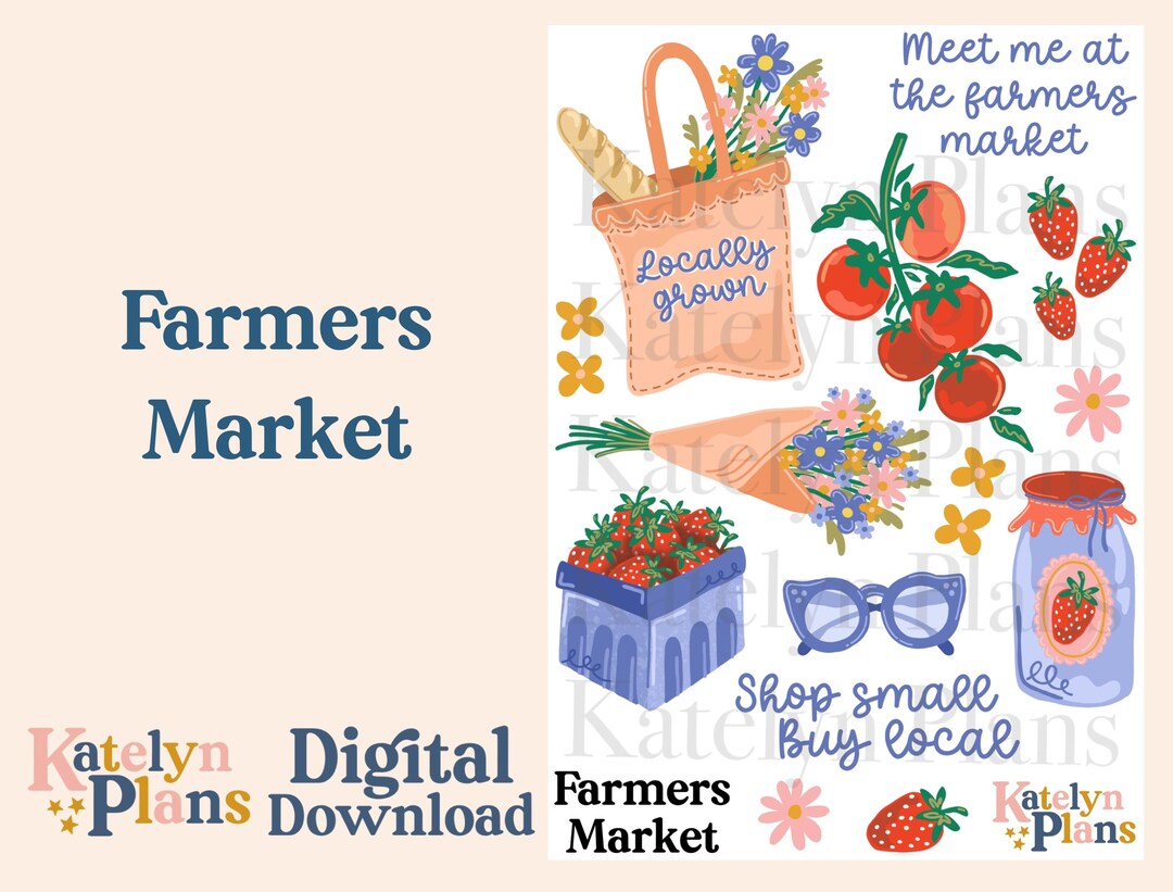 Farmers Market Printable Planner Stickers (digital Download) - Etsy