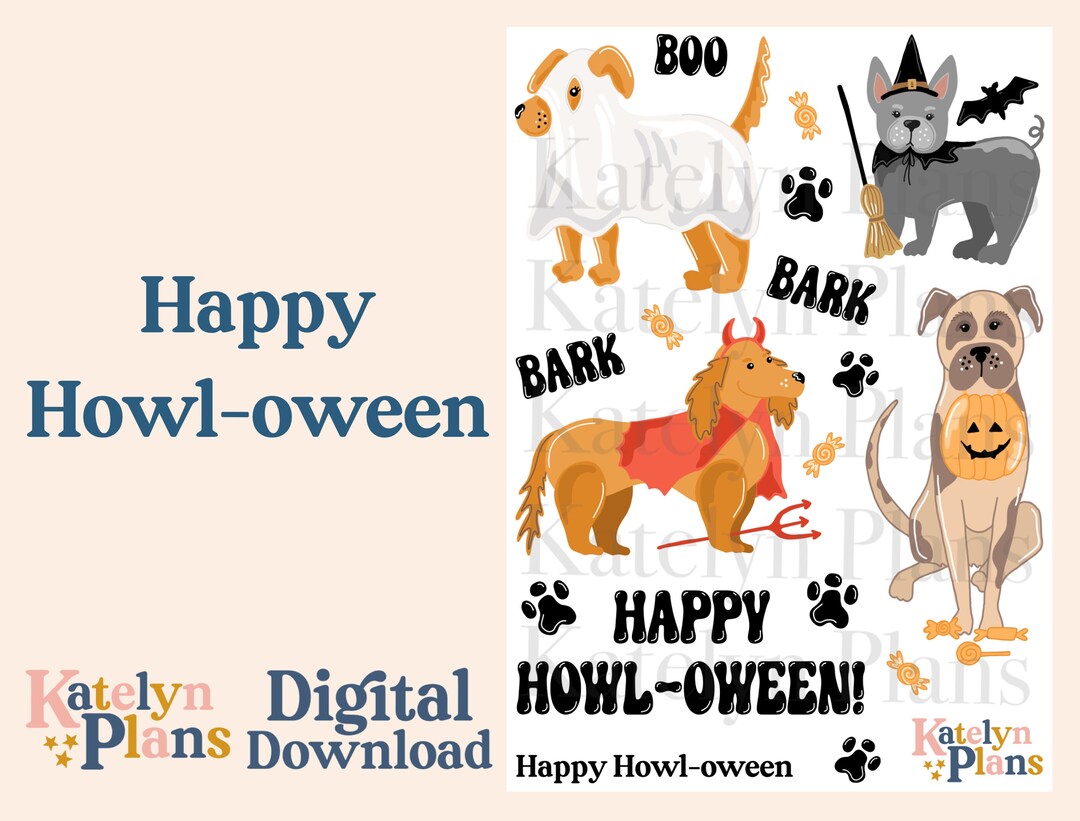 Happy Howl-oween Printable Planner Stickers (digital Download) - Etsy