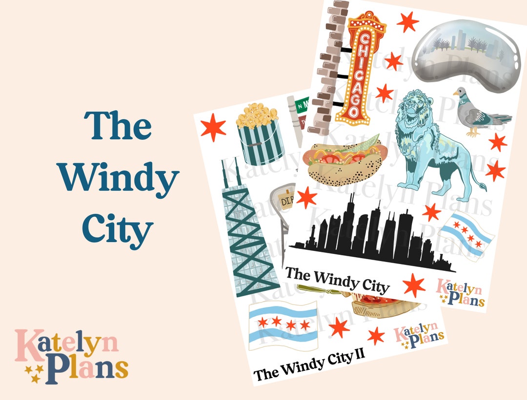 The Windy City Planner Stickers (physical Stickers) 4.75 X 6.5 Inches ...