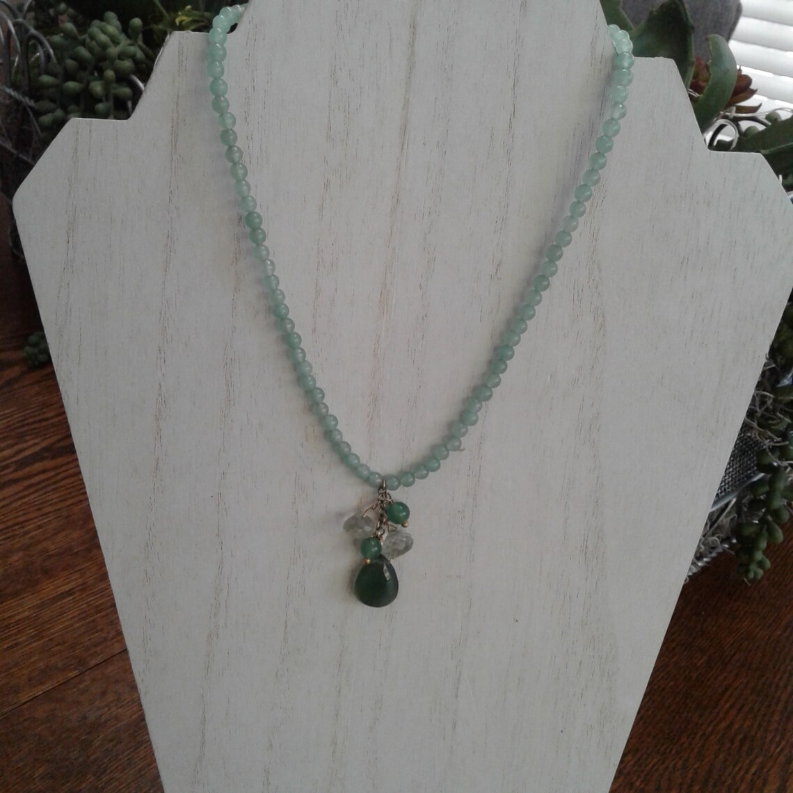 Green Gemstone Necklace - Etsy
