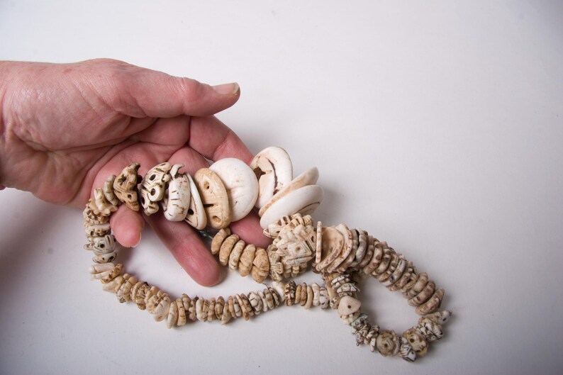 Moroccan Carved Conus Shell Mixed Sizes Strand, Antique - Etsy
