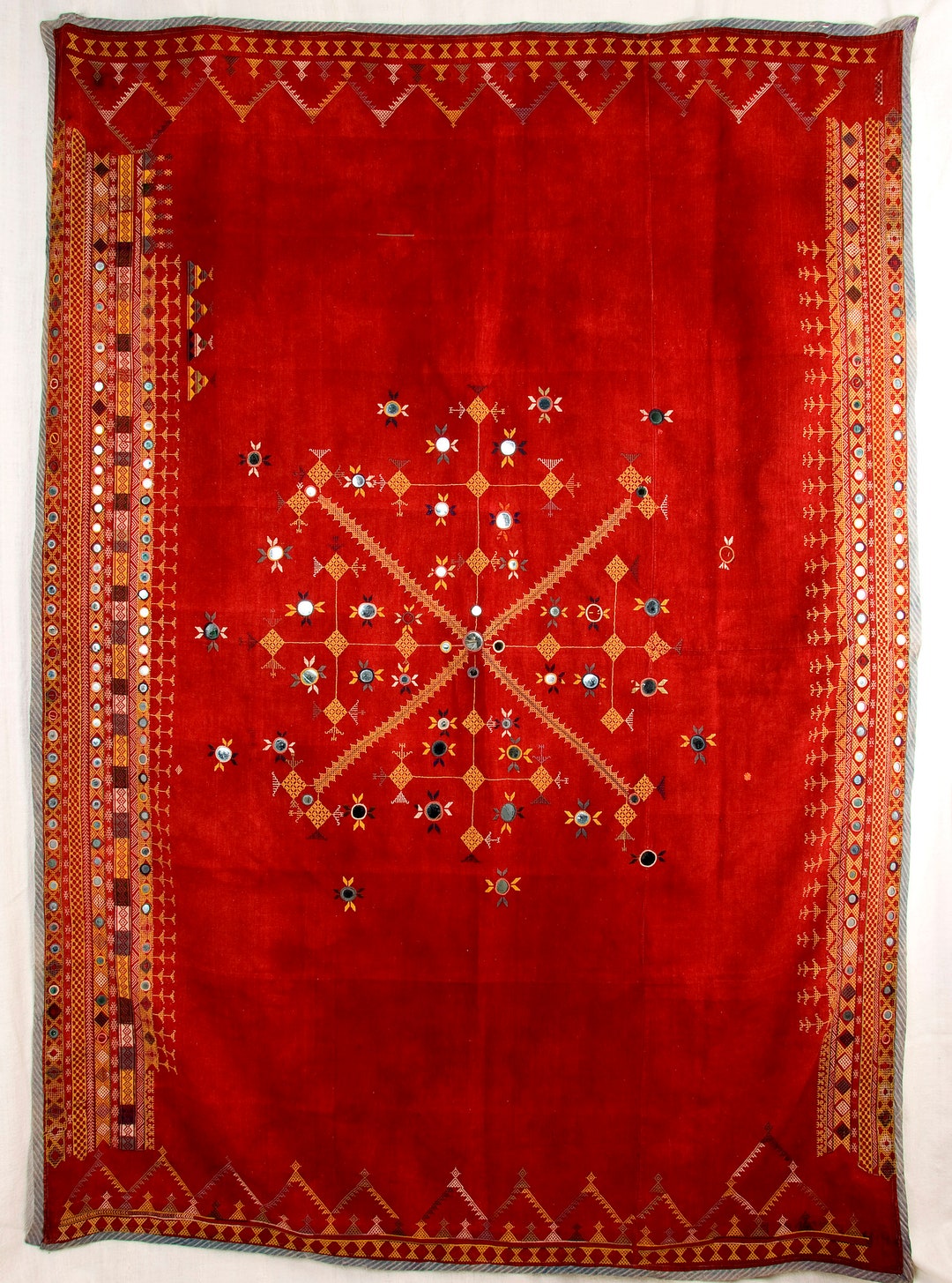 Rare Vintage Bishnoi Odhni or Odhani Embroidered and Mirrored Marriage ...