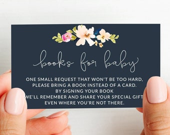 Book Request Card, Baby Book Request, Book Request Insert, Blush Pink ...