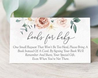 Book Request Card, Baby Book Request, Book Request Insert, Blush Pink ...