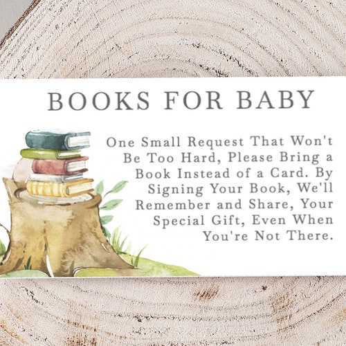 Books for Baby Card Insert Book Themed Baby Shower Insert - Etsy