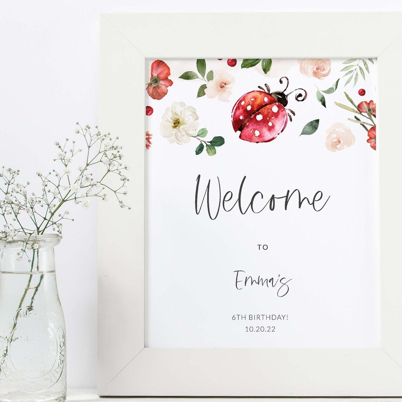 Ladybug Welcome Sign - Etsy