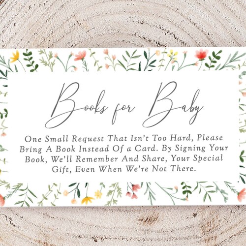 Books for Baby Card Instant Downloadbaby Book Request Poem - Etsy