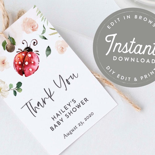 Ladybug Birthday Favor Tag Template Favor Tags Ladybug Baby - Etsy