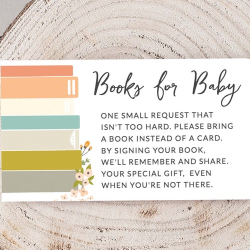 Books for Baby Insert Baby Shower Book Request Card Winter - Etsy