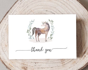 Horse Thank You Card | Etsy