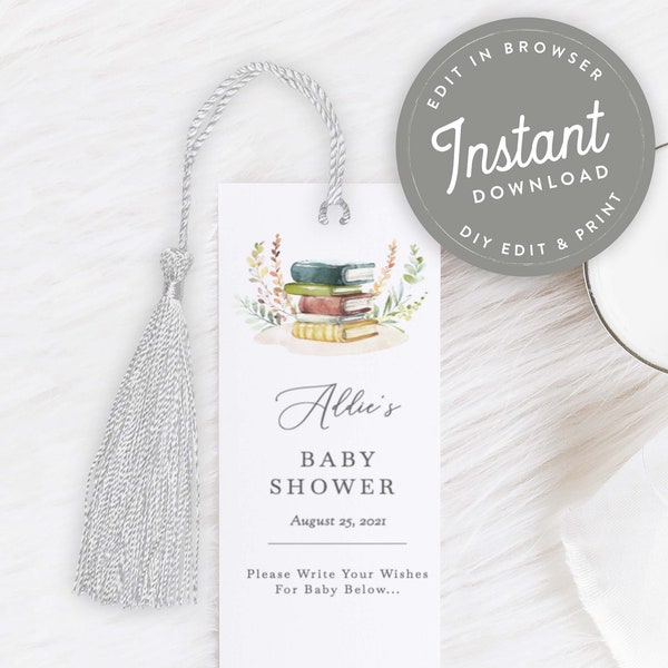 Baby Shower Bookmark - Etsy