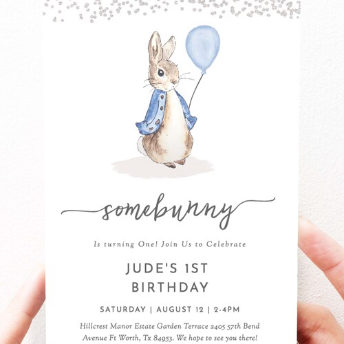 Editable Peter Rabbit Birthday Invitation Peter Rabbit - Etsy