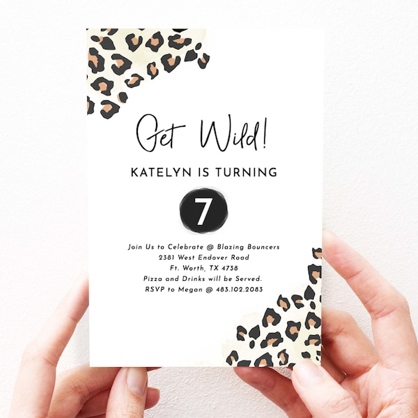 Cheetah Invitation - Etsy