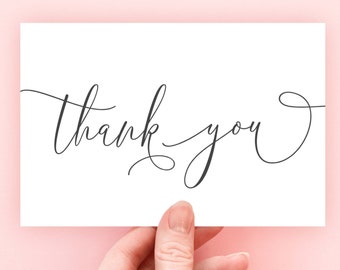 PRINTABLE Thank You Card 5x7 Handlettered Instant Download PDF - Etsy