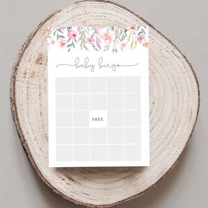 Floral Baby Shower Games, Floral Baby Shower Bingo Instant Download ...