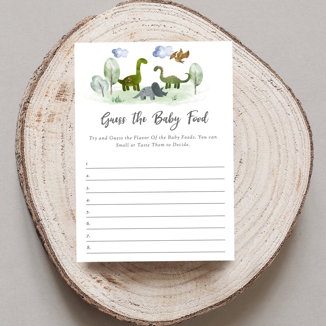 Dinosaur Baby Shower Guess That Baby Food Baby Shower Game Dino Baby ...