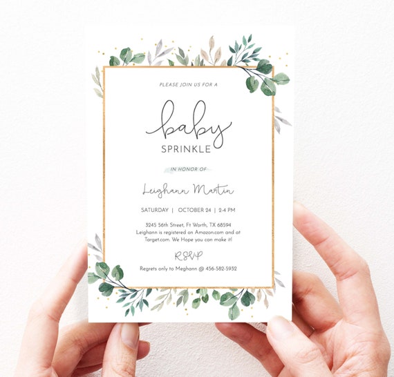 Baby Sprinkle Invite Borders Berry Sweet Baby Shower Invite With
