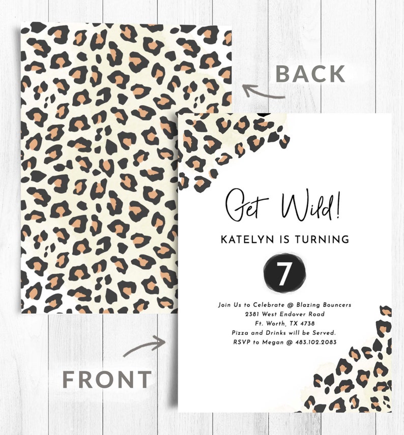 Cheetah Birthday Invitation Girl Download, Girl Birthday Invitation ...