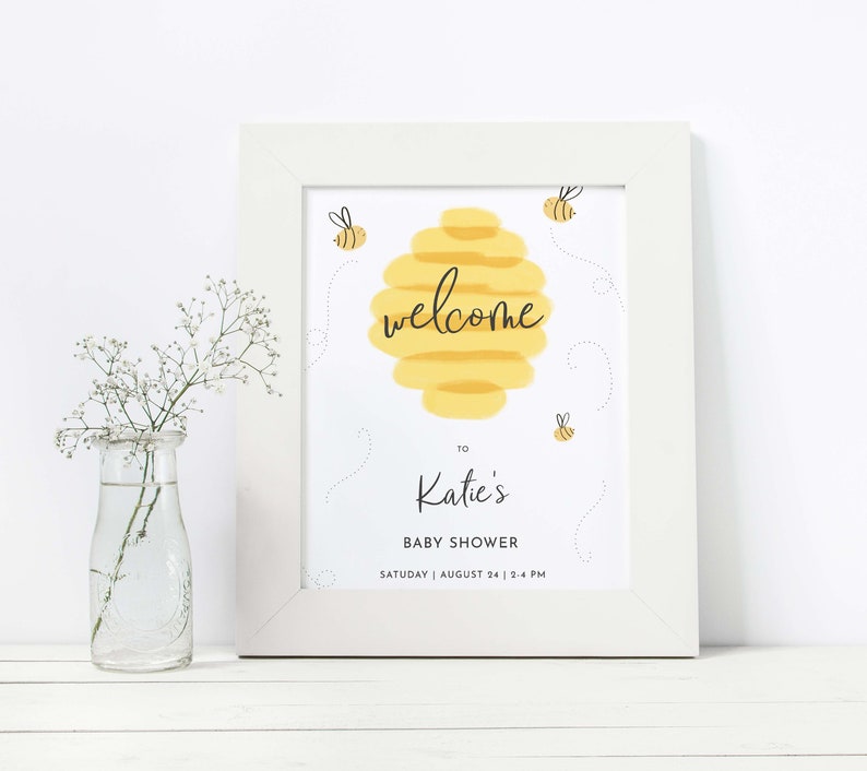 Mom to Bee Baby Shower Welcome Sign Bee Baby Shower Sign - Etsy