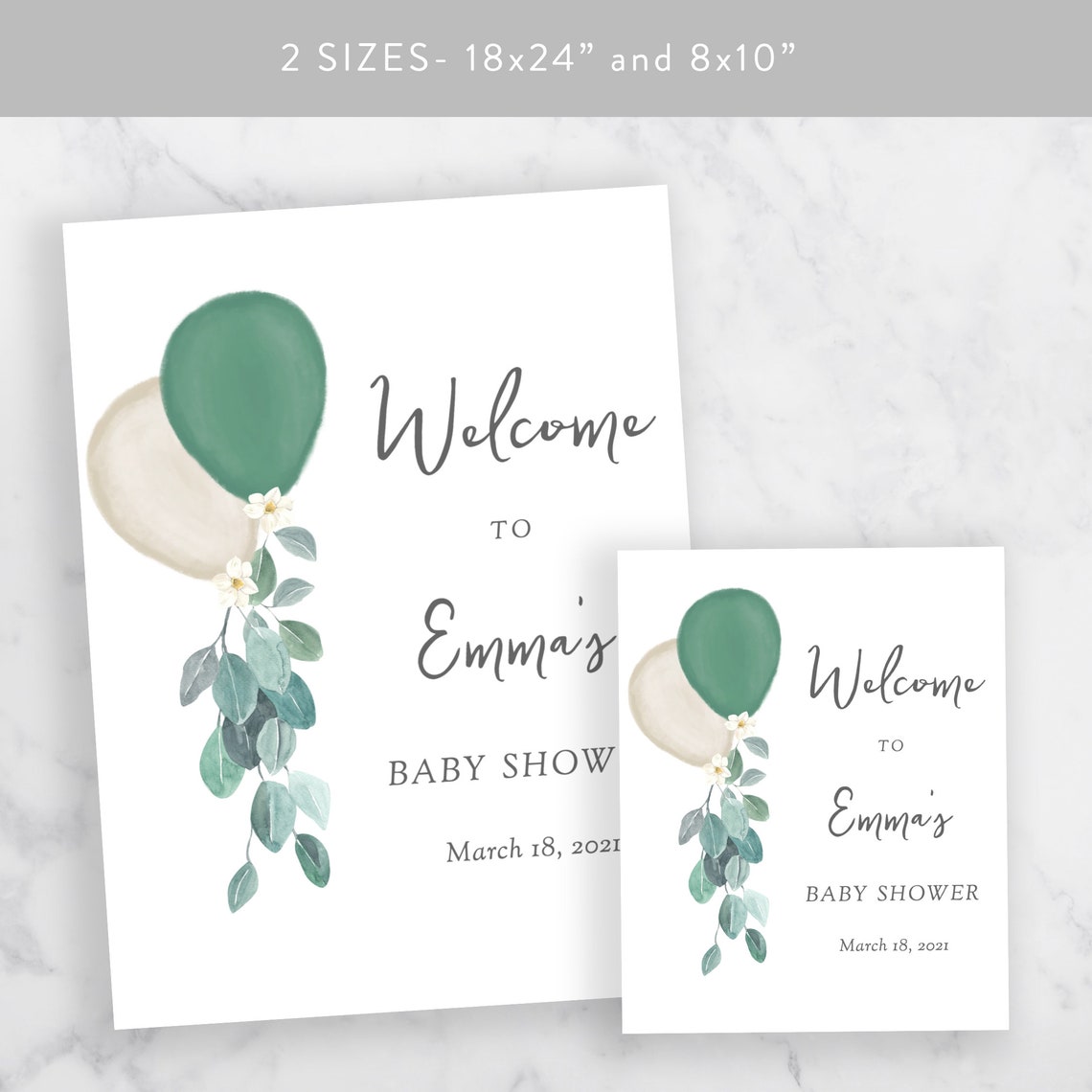 Twins Baby Shower Welcome Sign Sage Green Welcome Sign Twins Baby ...