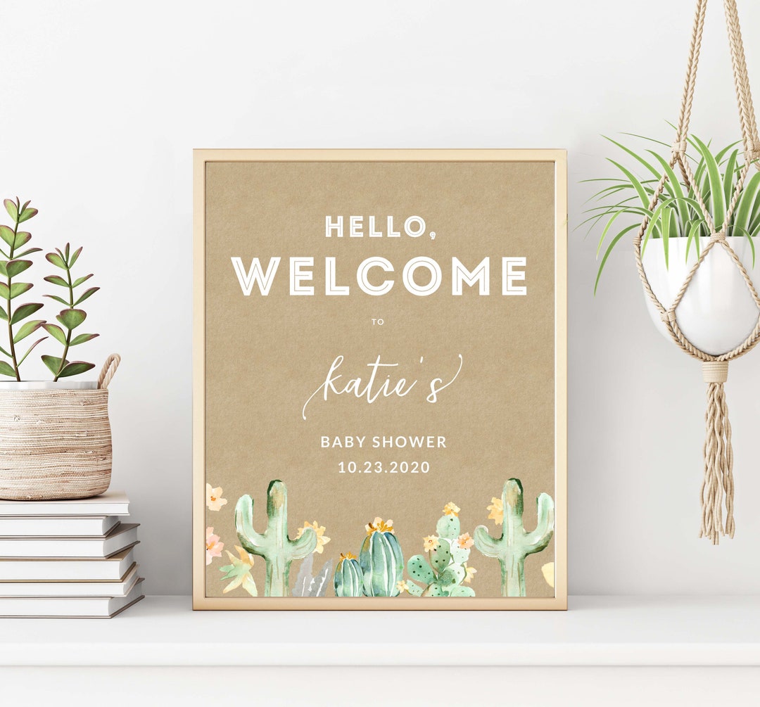 Cactus Baby Shower Welcome Sign, Welcome Sign, Baby Shower Sign, Baby ...