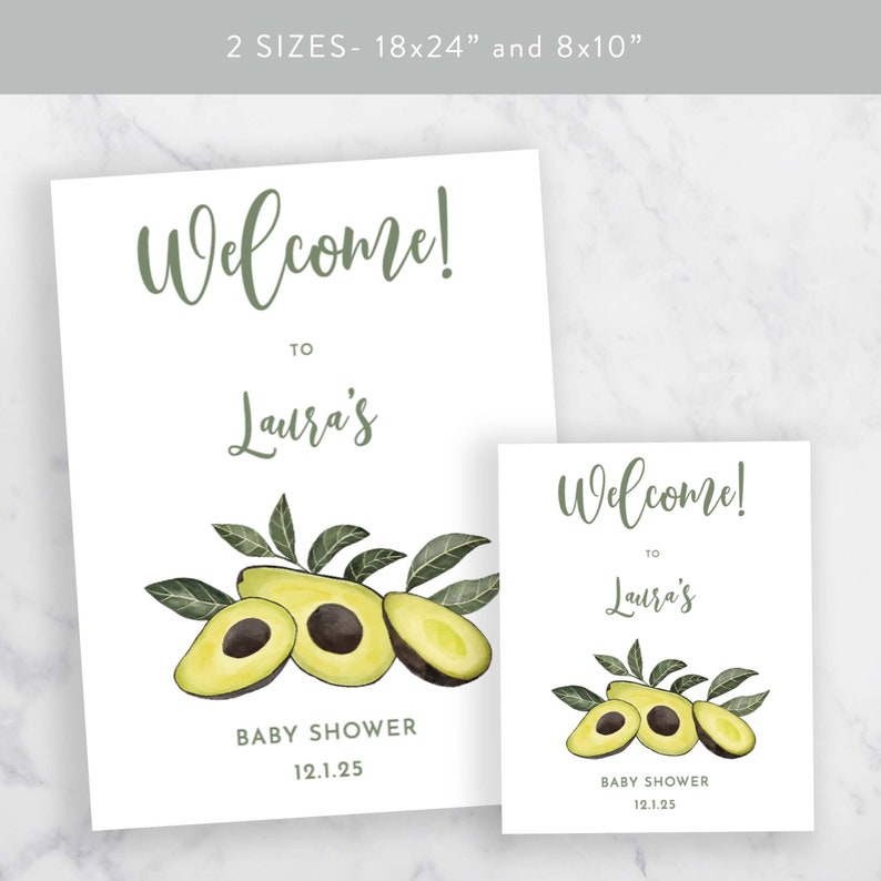 Avocado Baby Shower Sign Printable, Baby Shower Avocado Theme Sign, Boy ...