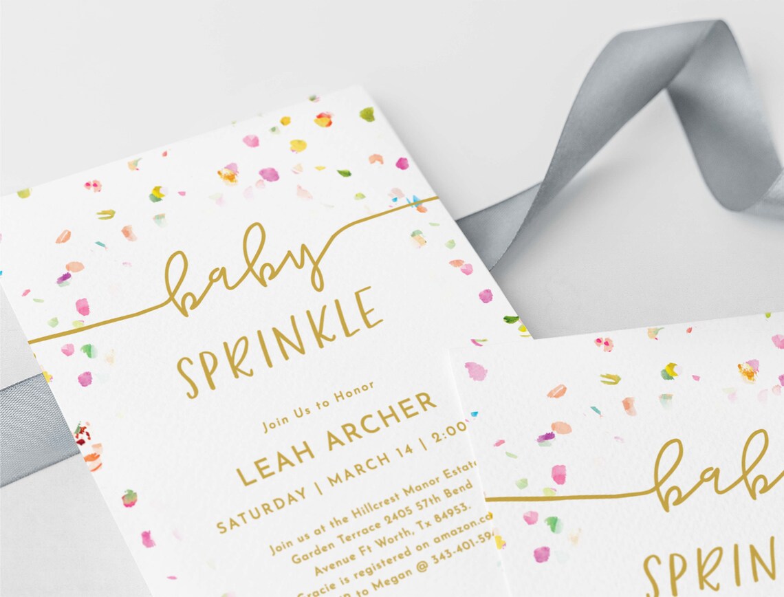 Cute Confetti Baby Sprinkle Invitation Sprinkles Baby Sprinkle Invites ...