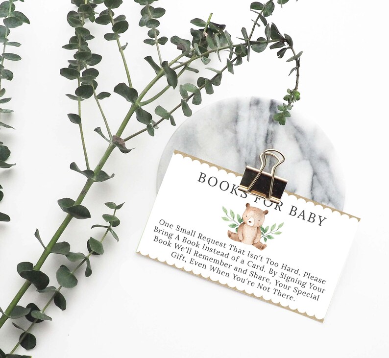 Book Request Baby Shower, Baby Book Request Card, Insert, Printable ...