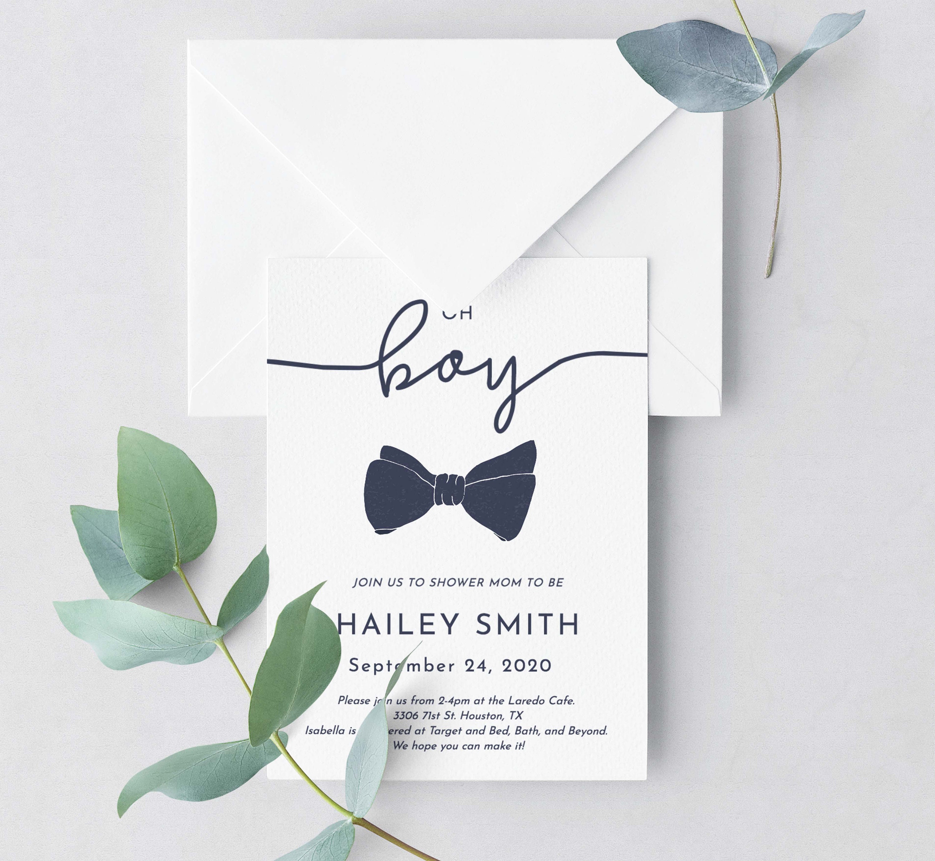 Simple Baby Shower Invitation Simple, Simple Baby Shower Invites, Boy ...