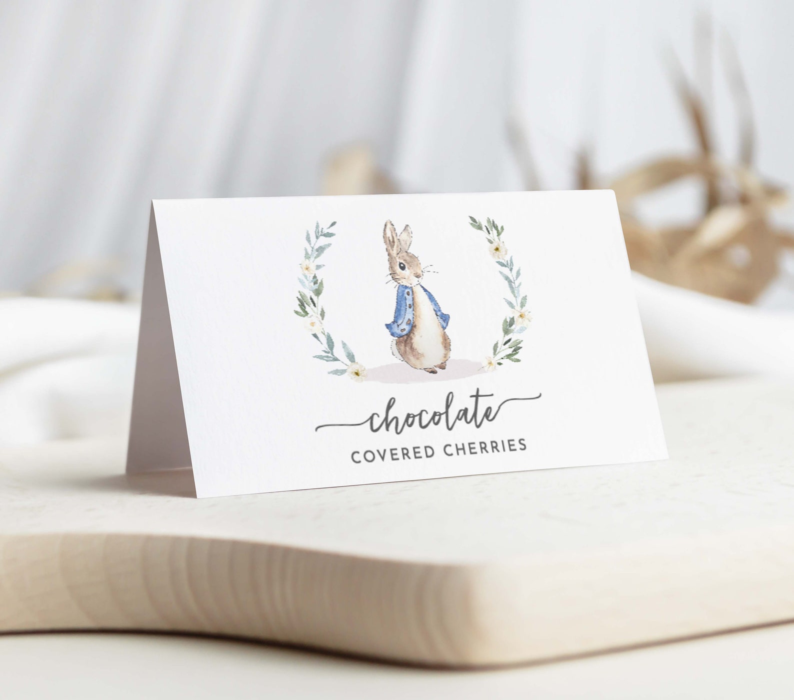 Rabbit Baby Shower Food Label, Table Tent Card, Food Table Tent Card ...