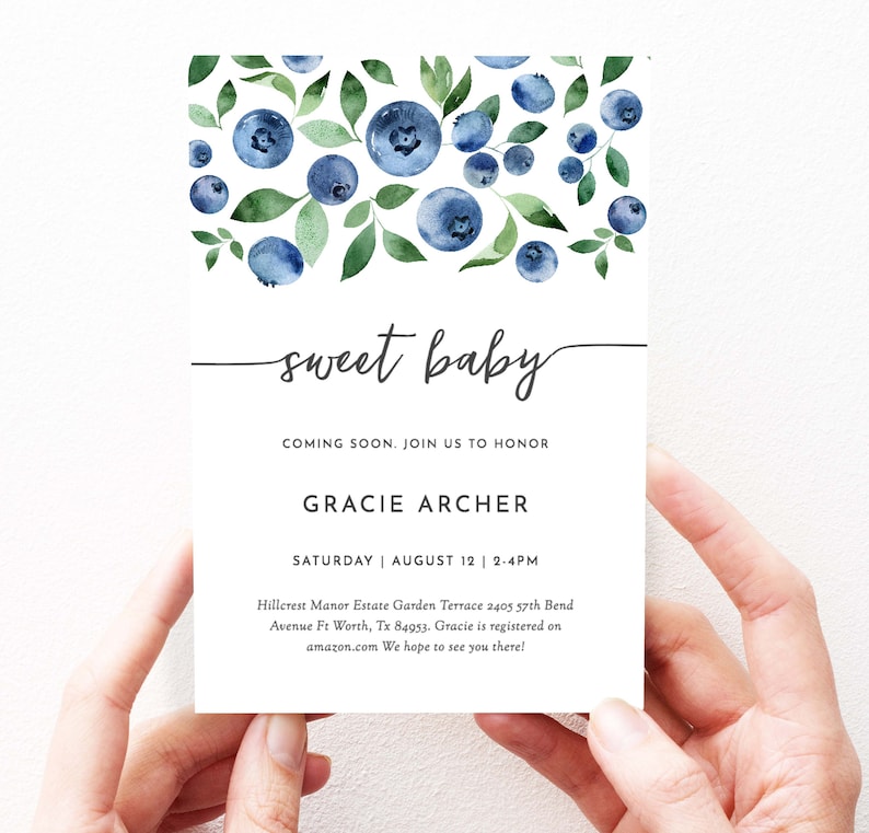 Cute Blueberry Baby Shower Blueberries Blueberry Shower | Etsy