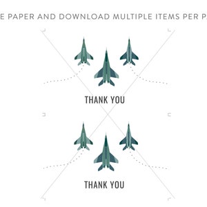 Jet Birthday Party Thank You Card Printable Jet Thank You Note Instant ...