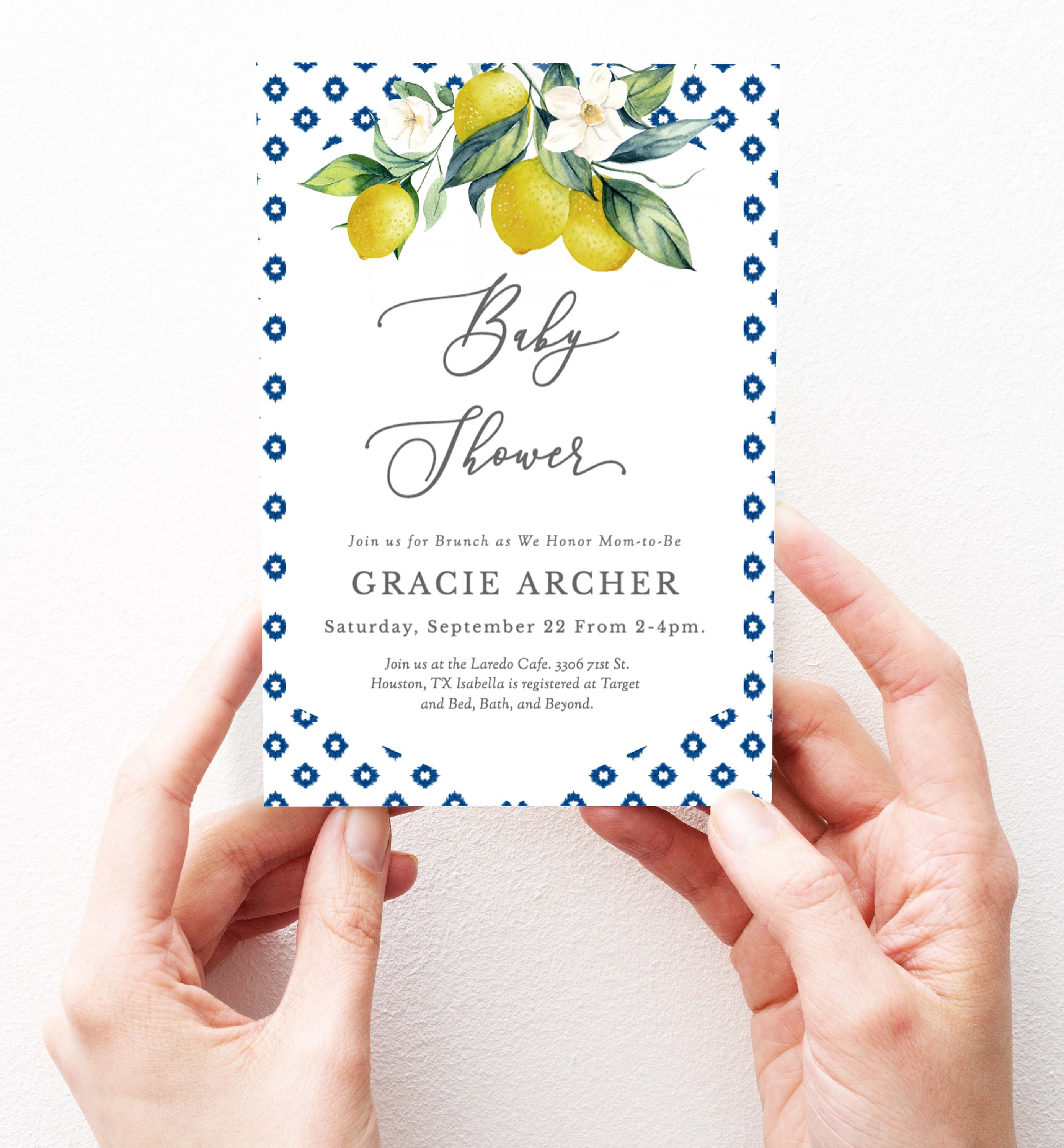 Lemon Baby Shower Invitation, Baby Shower Invite Lemons, Lemon Shower ...