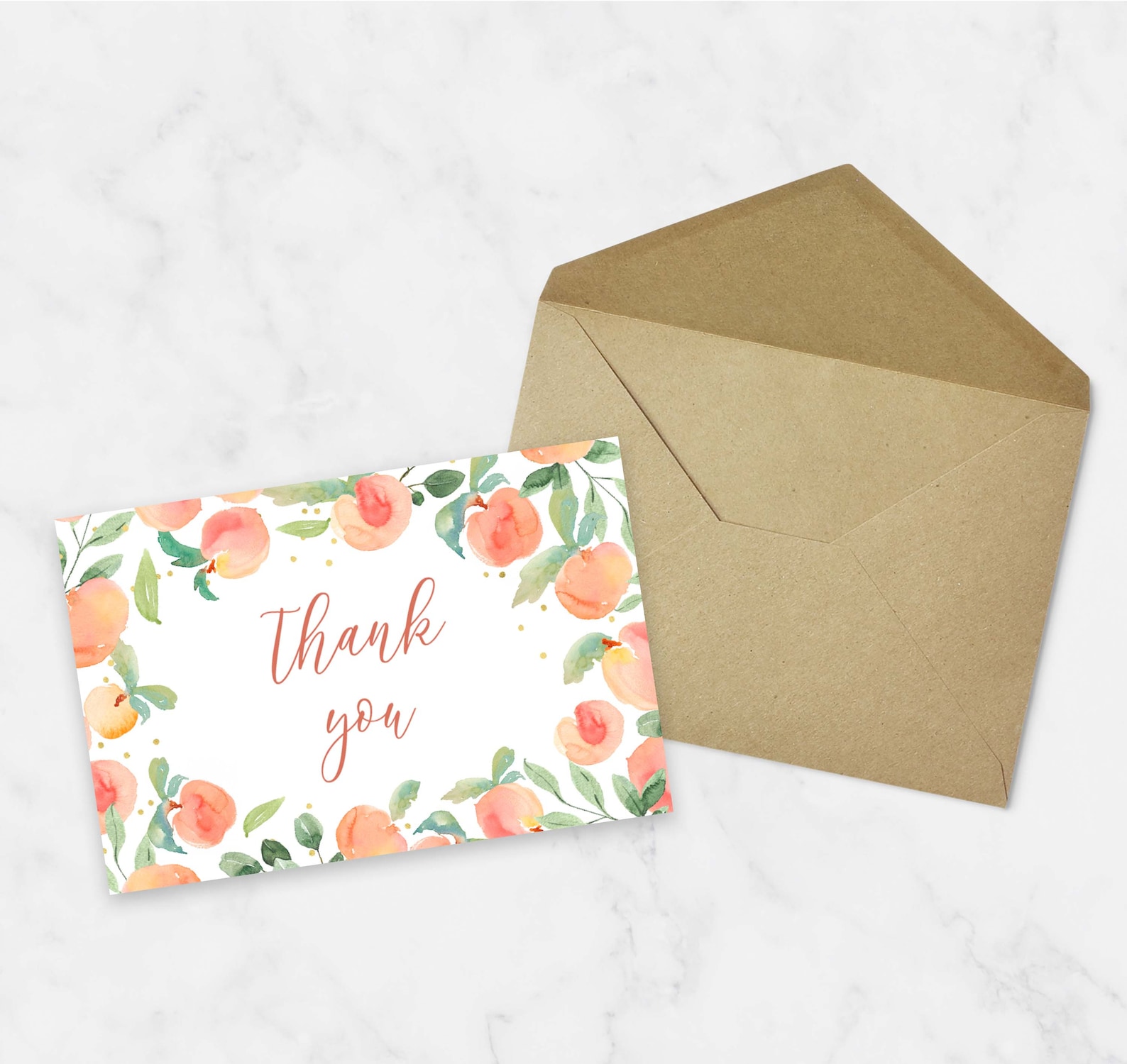 Peaches Thank You Card Download Peach Baby Shower Thank You - Etsy