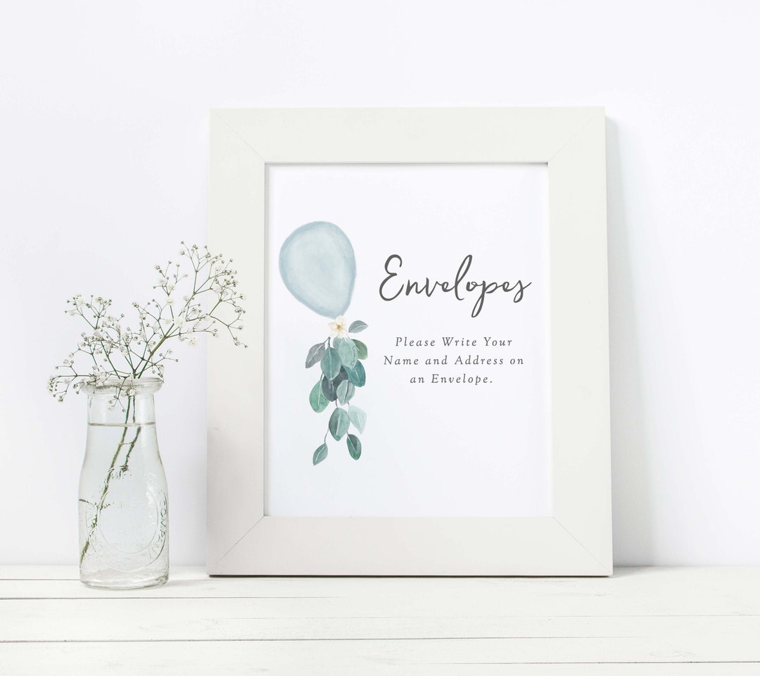 Address Envelope Shower Sign Printable, Boy Baby Shower Signs, Boy Baby ...