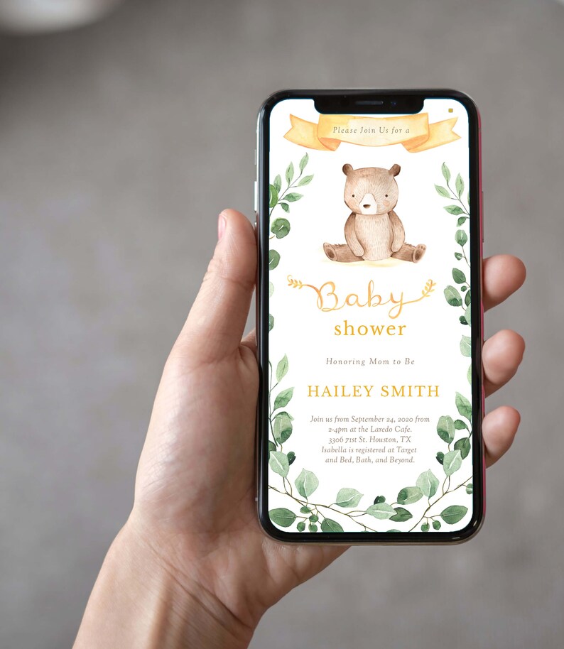 Woodland Baby Shower E Vite Baby Shower E Invitation Baby - Etsy