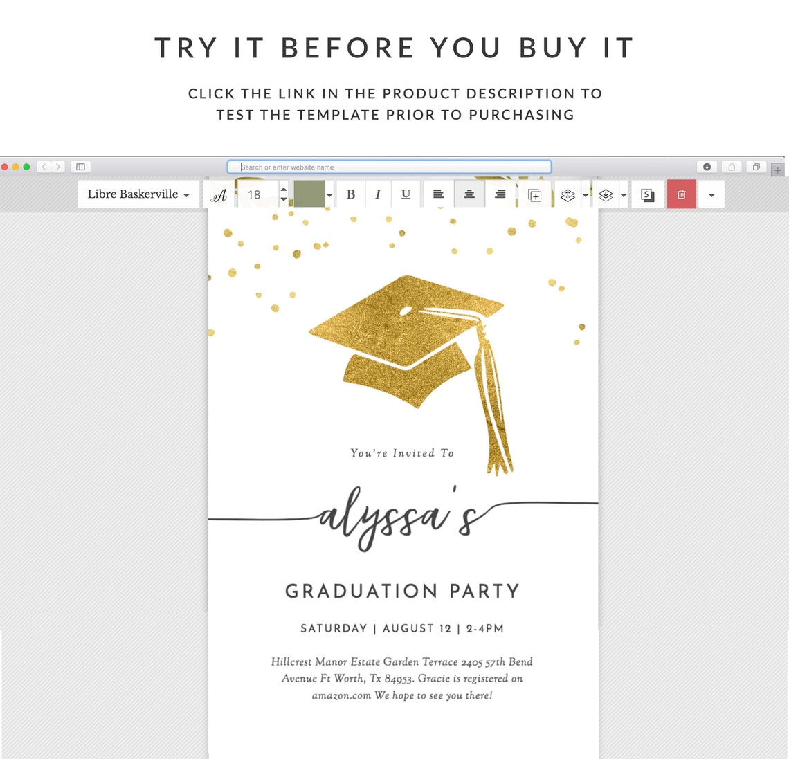 Graduation Invitation Instant Download, Editable Graduation Invitation ...